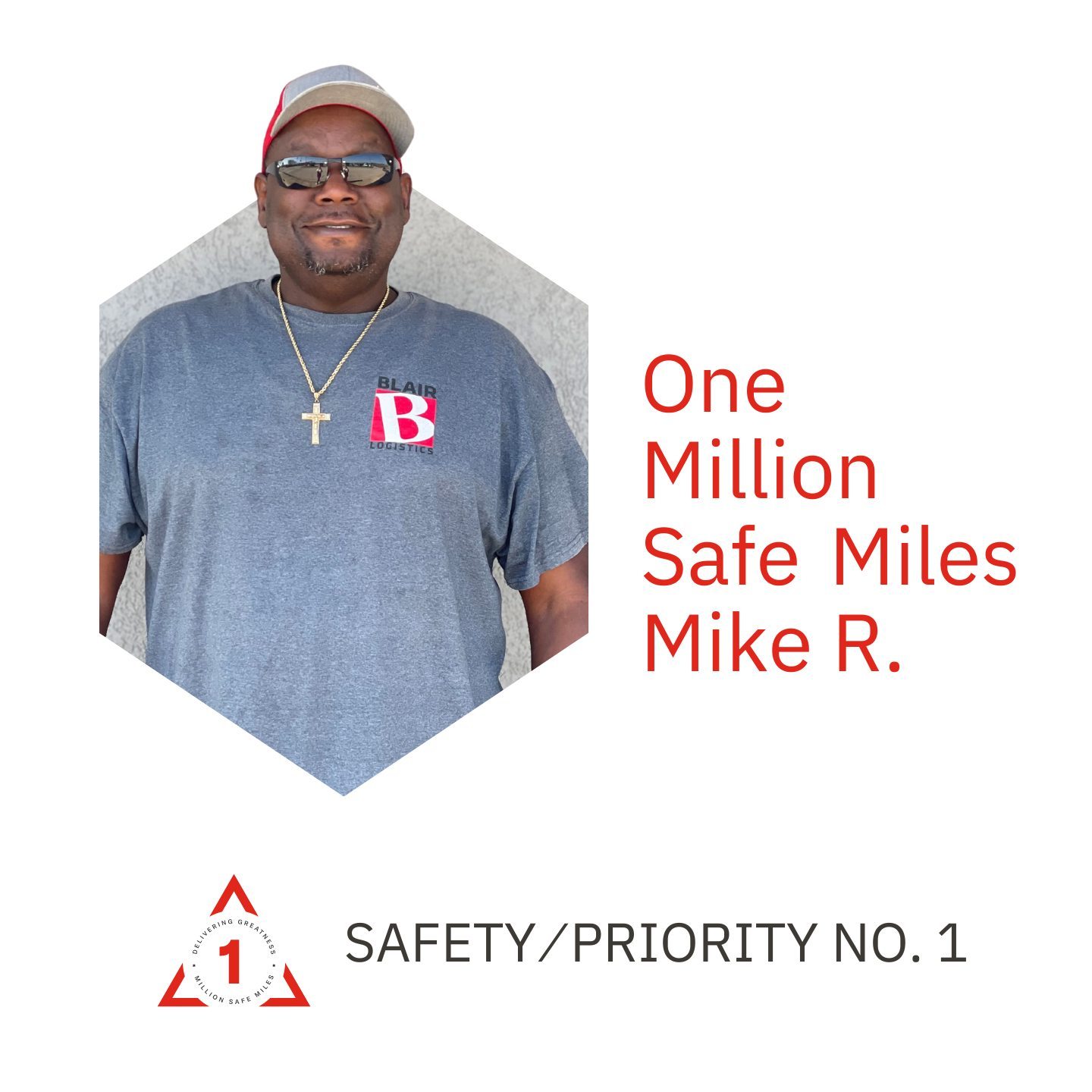 Mike R. hits 1 Million Safe Miles! - Blair Logistics, Inc.